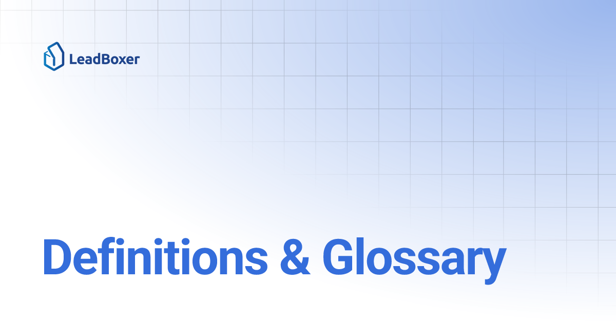 Definitions & Glossary | Public docs